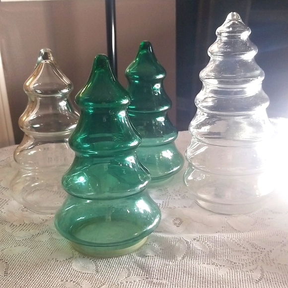 Vintage | Holiday | Vintage Glass Christmas Tree Canisters85in ...